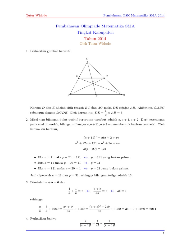 Solusi Osk Sma 2014 Revisi | PDF