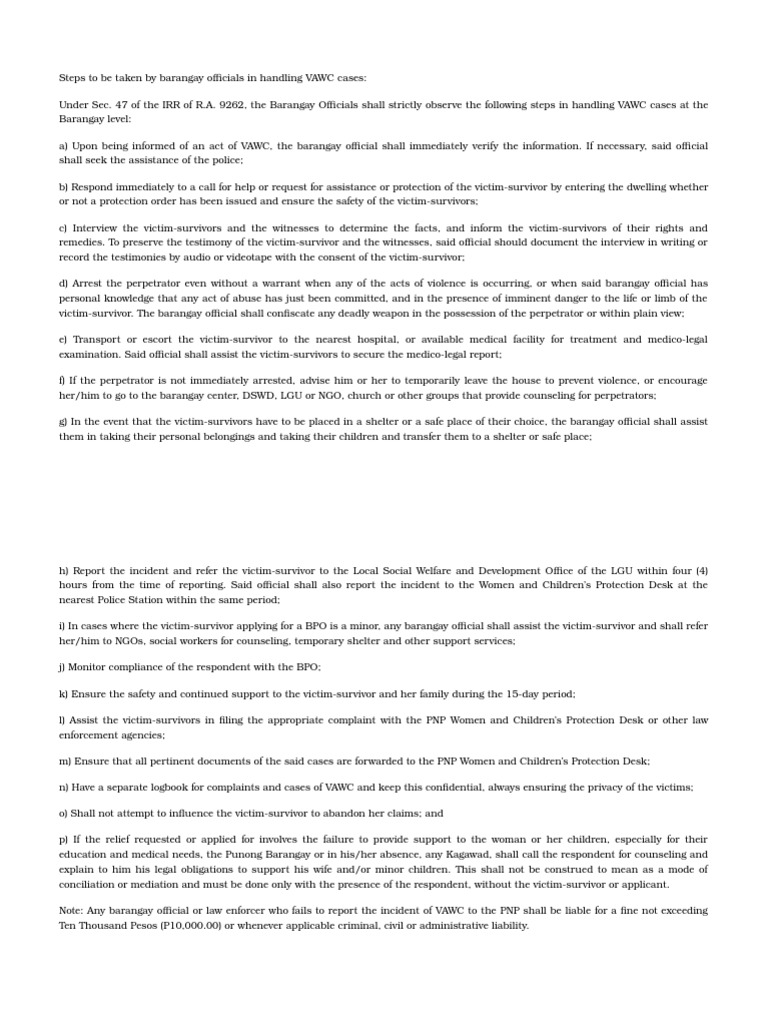 Vawc Procedure | PDF | Restraining Order | Victimology