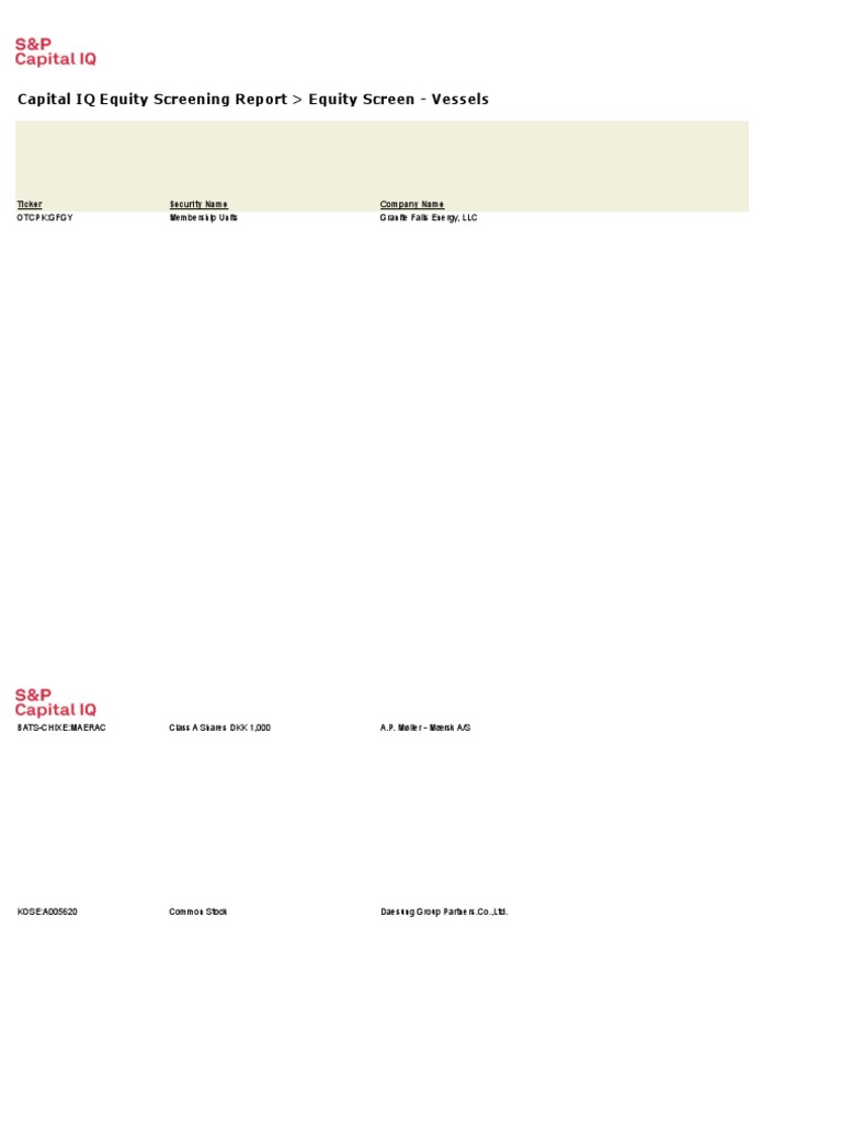 Equity Screen - Vessels | PDF | Petroleum | Hydrocarbons