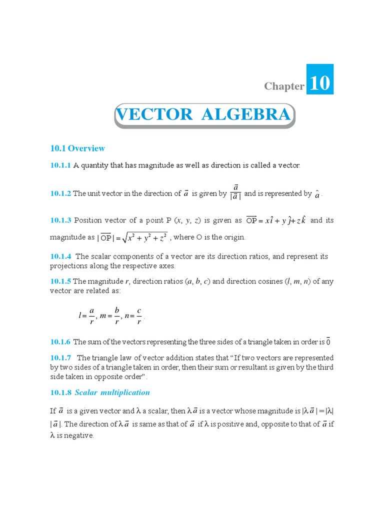 Vector Algebra Exempler PDF | PDF | Euclidean Vector | Sine