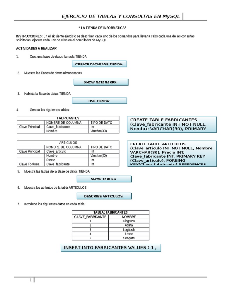 Ejercicio SQL Tienda Informatica | PDF | Ingeniería Informática | Datos de computadora