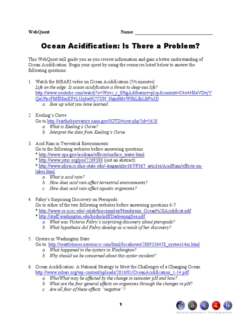 Ocean Acidification WebQuest Guide | PDF | Ocean Acidification | Science