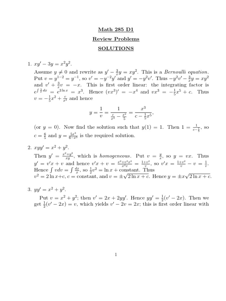 Sol Rev PDF | PDF | Numerical Analysis | Equations