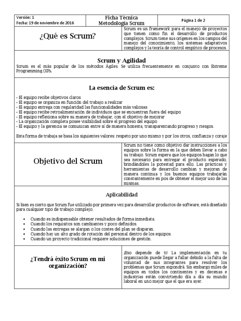 Introducción a Scrum: una metodología ágil para el desarrollo de proyectos | PDF | Scrum ...