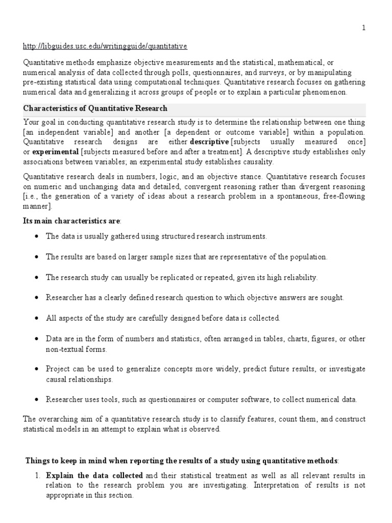 Methods For Quantitative Research | PDF | Quantitative Research ...