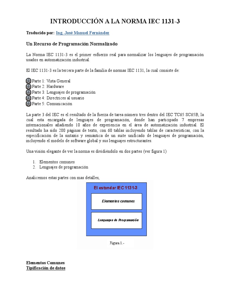 Introducción A La Norma Iec 1131 | PDF | Lenguaje de programación ...