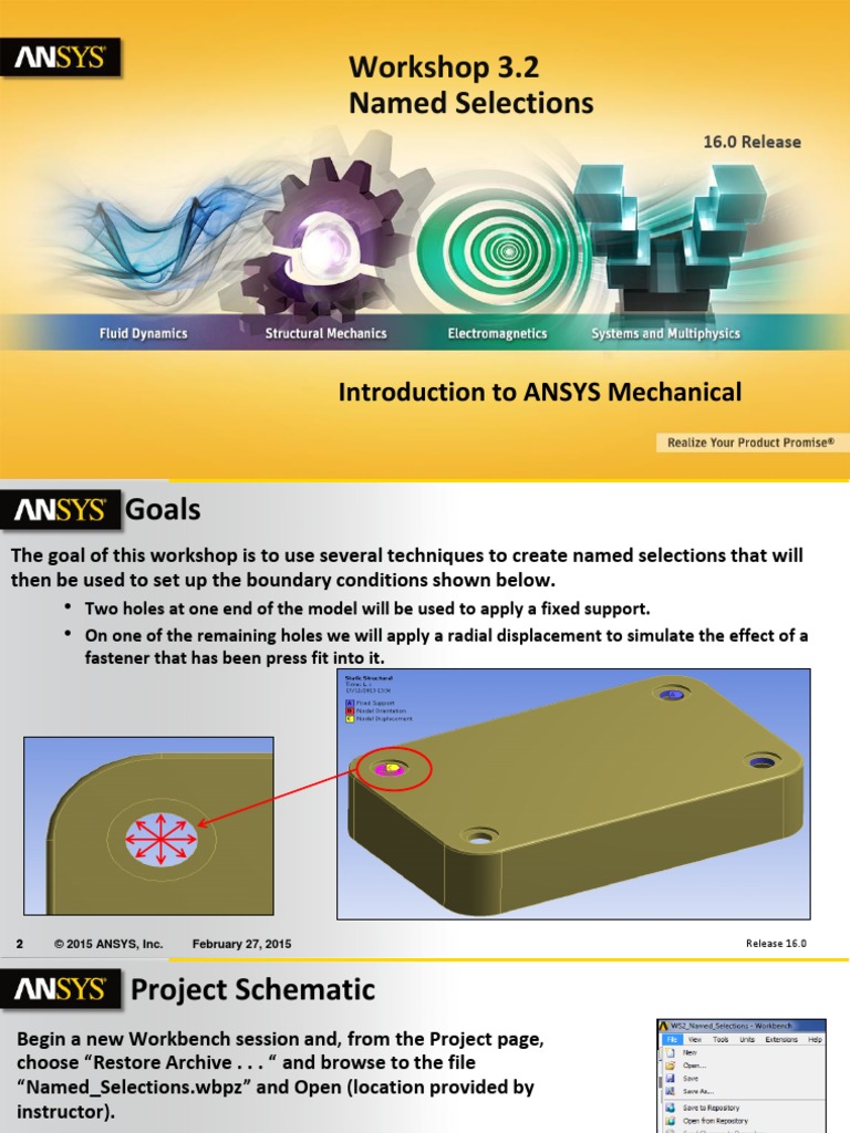 Workshop 3.2 Named Selections: Introduction To ANSYS Mechanical | PDF ...