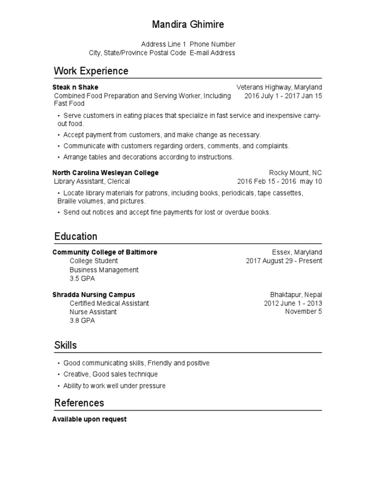 Resume - Mandira Ghimire | PDF
