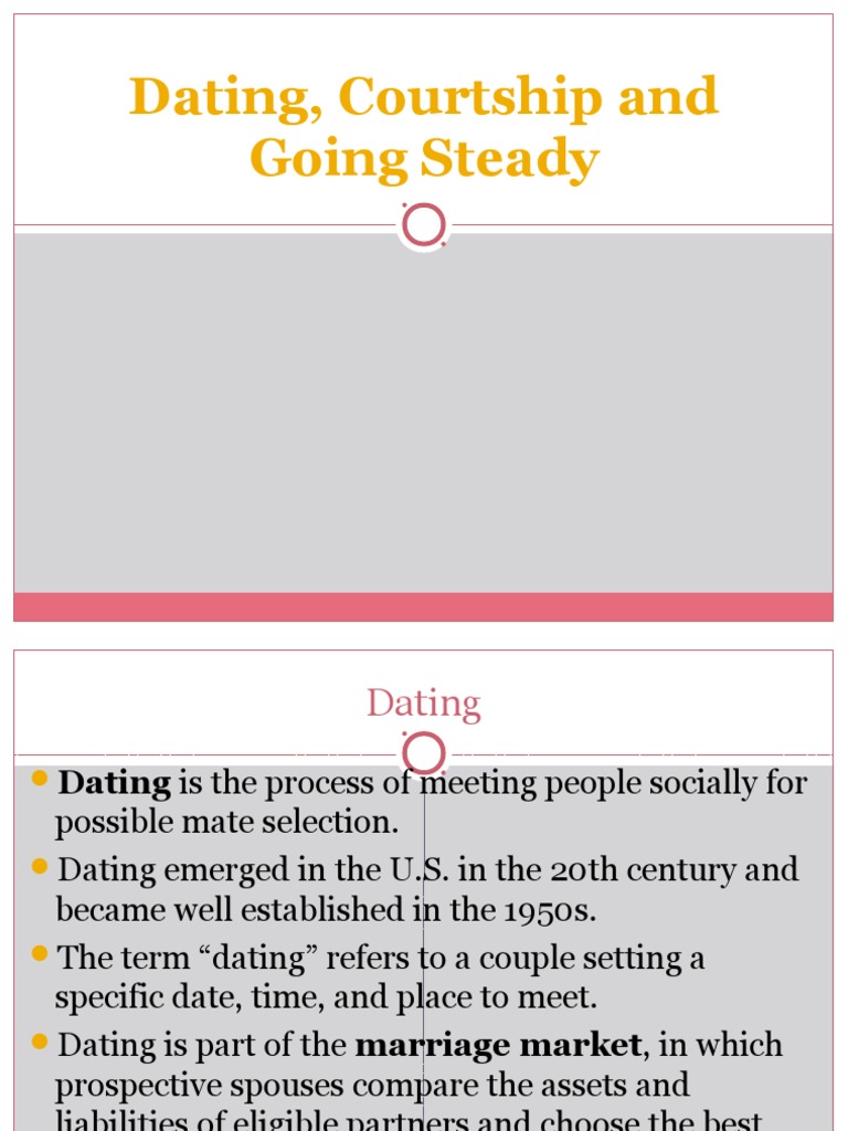 Lecture 7 Dating Courtship and Going Steady | PDF | Courtship | Social ...