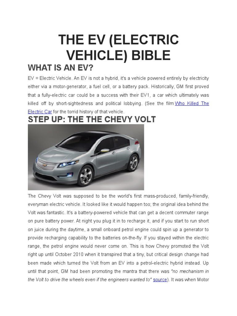 Electric Vehicle | PDF | Electric Vehicle | Tesla Motors
