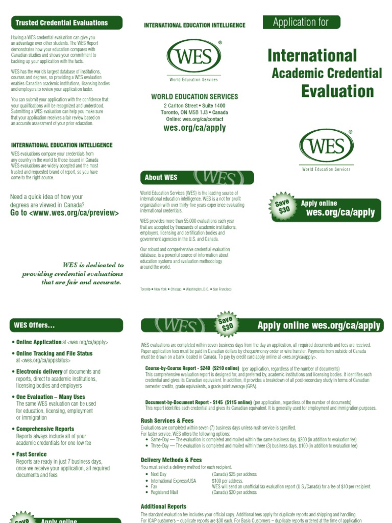 WES Application | Download Free PDF | Registered Mail | Mail