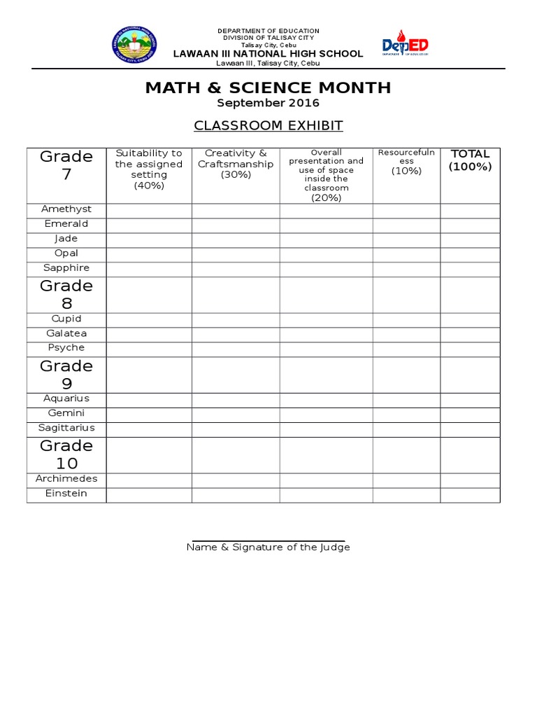 Math & Science Month: Grade 7 | PDF