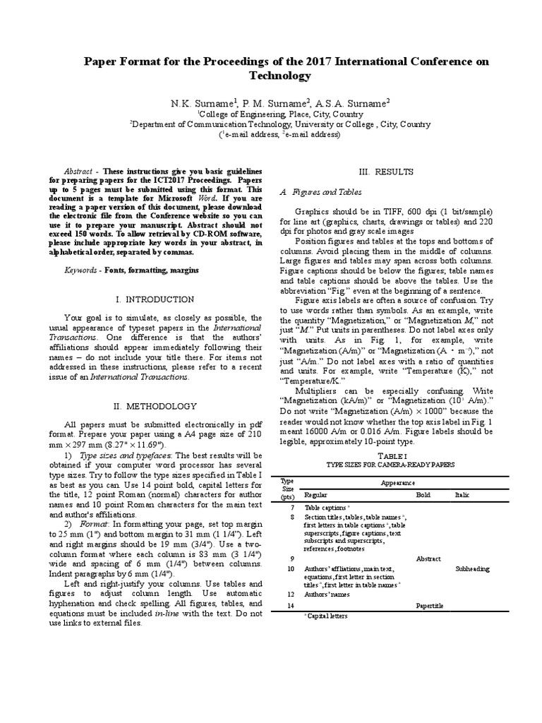 Paper Format For The Proceedings of The 2017 International Conference ...