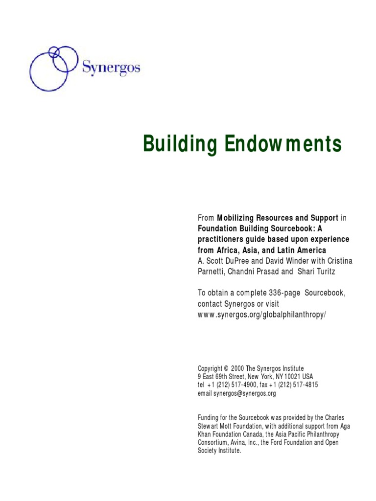 Building Endowments | PDF | Fundraising | United States Agency For ...