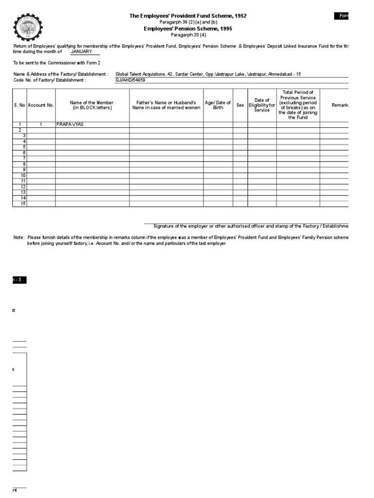 PF Form | PDF | Cheque | Payments