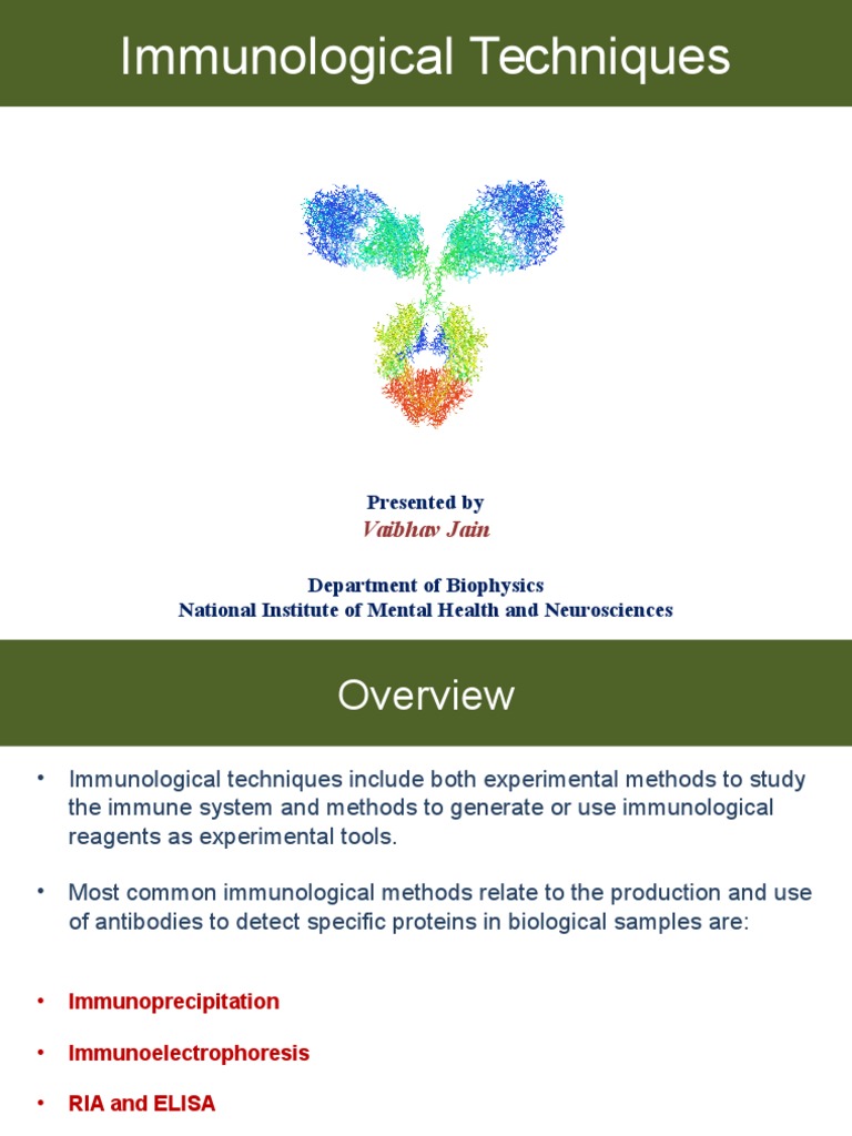 Immunological Techniques: Vaibhav Jain | PDF | Elisa | Western Blot