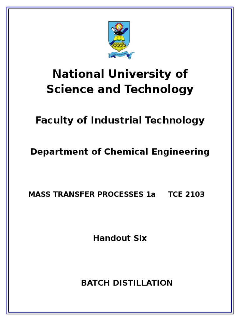 Batch Distillation Techniques and Analysis | PDF | Distillation ...