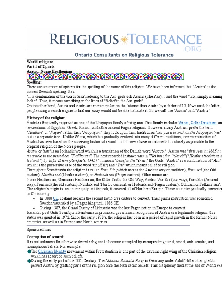 Asatru Norse Heathenism PDF | PDF | Heathenry (New Religious Movement ...
