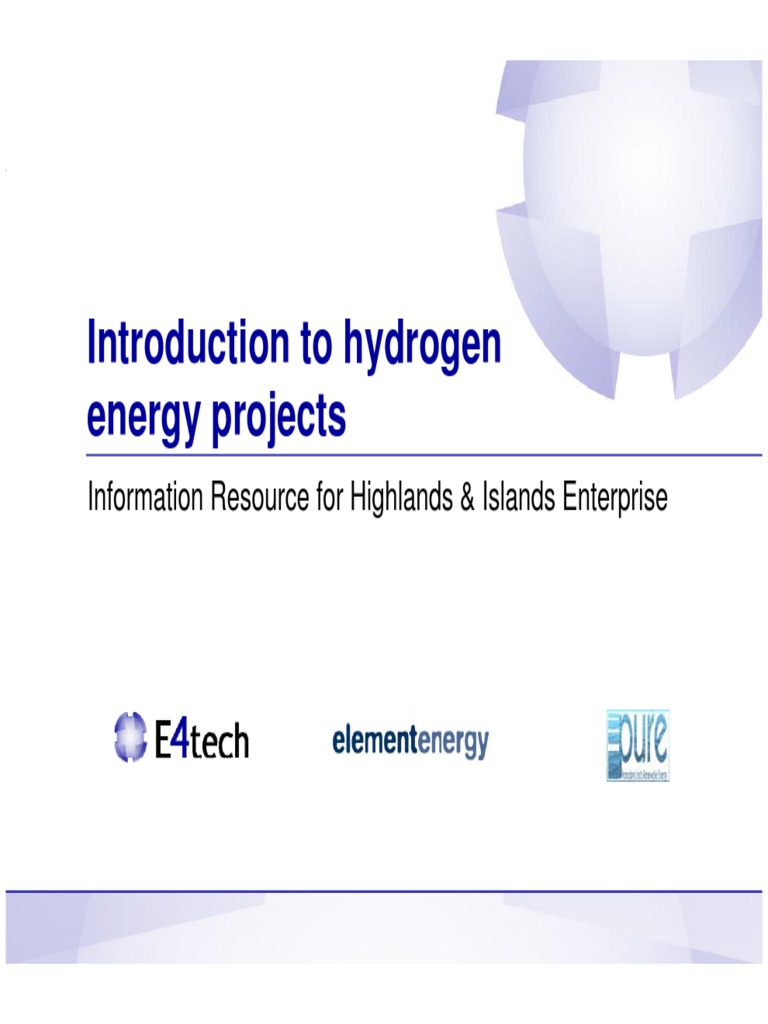 1 Introduction To Hydrogen Energy Projects | PDF | Hydrogen Economy ...