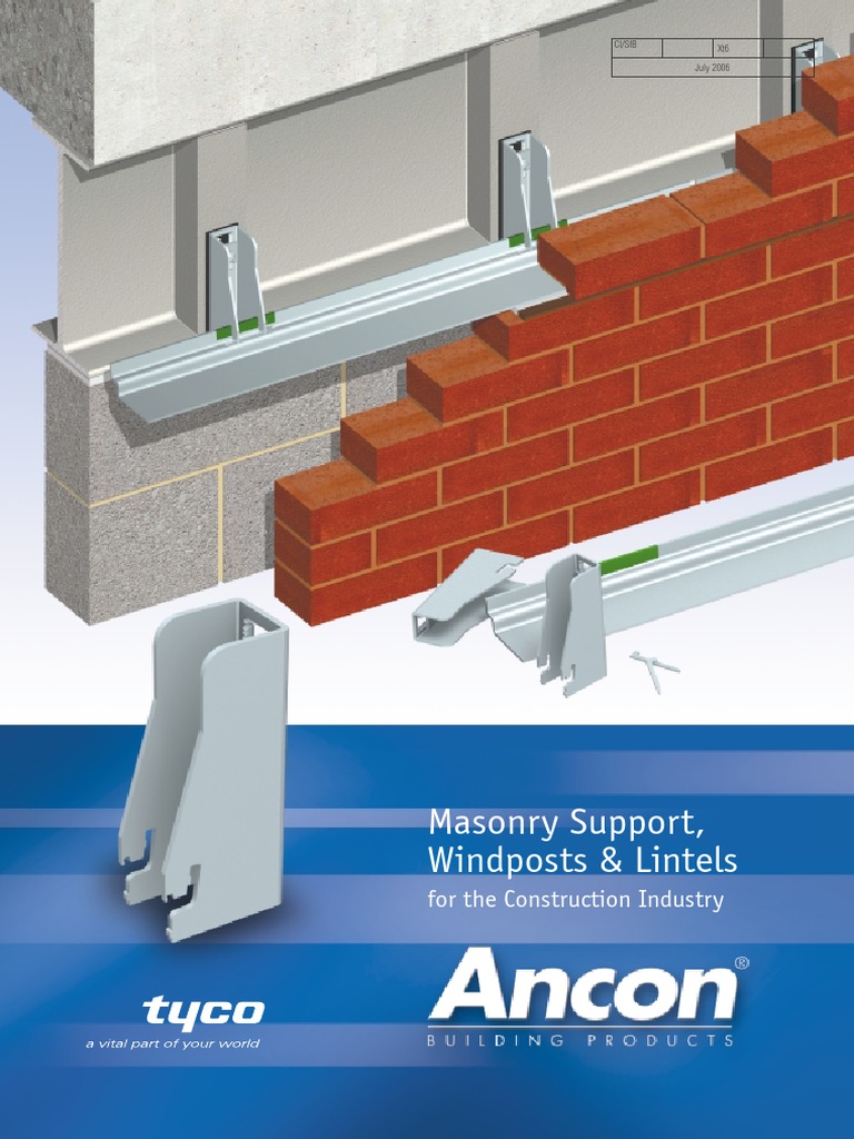 Masonry Support Windposts Lintels (Ancon) | PDF | Framing (Construction ...