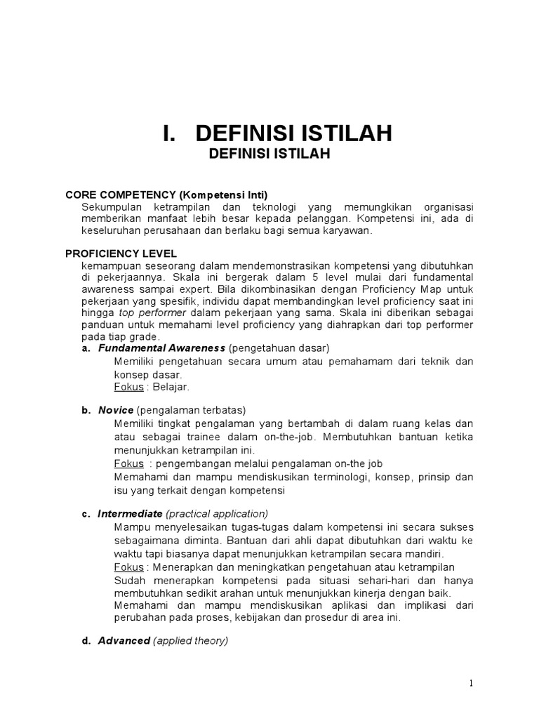 Kamus Kompetensi | PDF