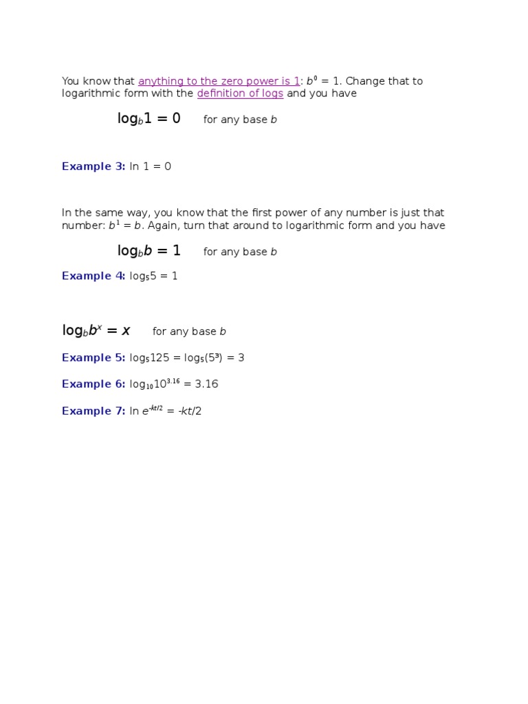 Logarithmic Identities for Powers and Their Logarithmic Forms | PDF