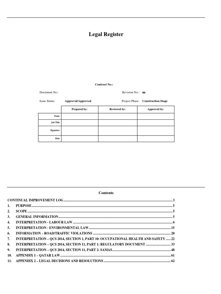 Legal Register-Qatar | PDF | Occupational Safety And Health | Safety
