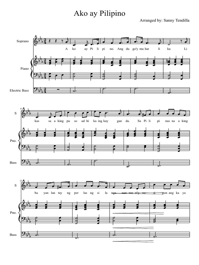 Ako Ay Pilipino Philippine Folk Song Awiting Bayan PDF | PDF