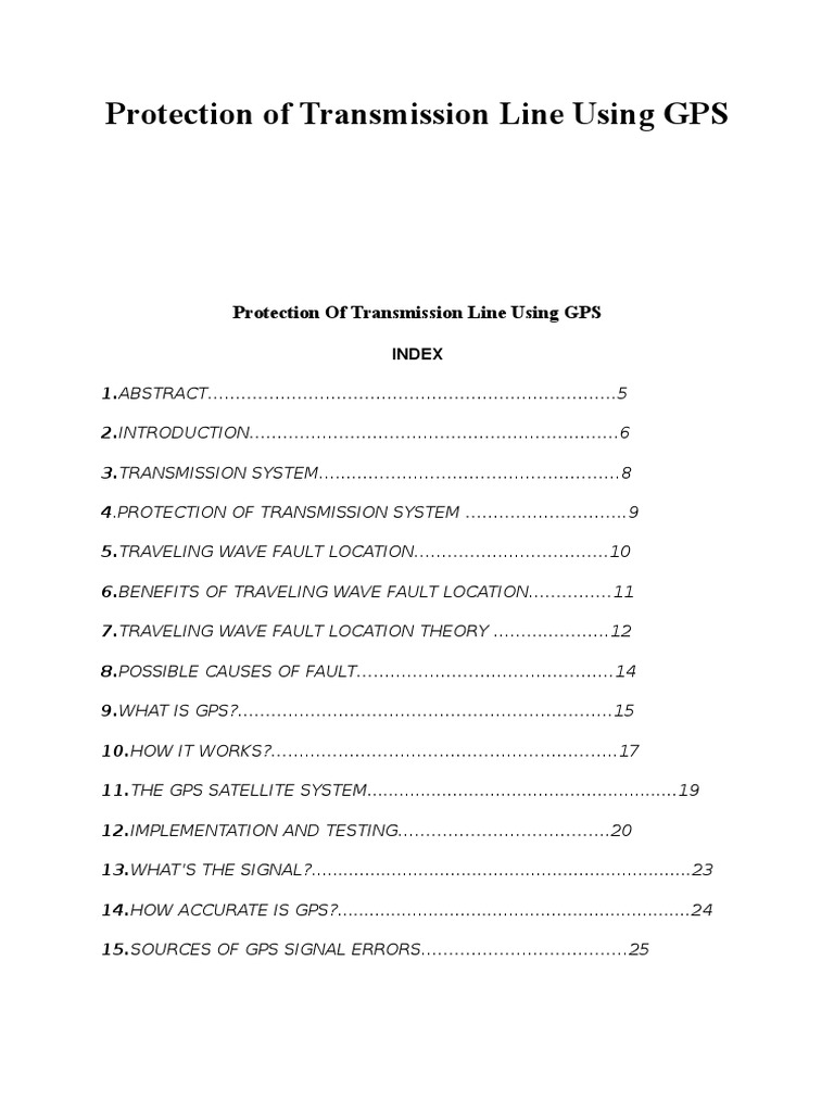 GPS-Based Transmission Line Protection | PDF | Global Positioning ...