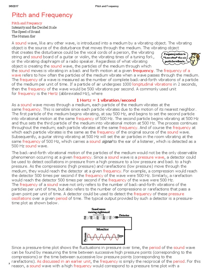 Pitch and Frequency | PDF | Sound | Frequency