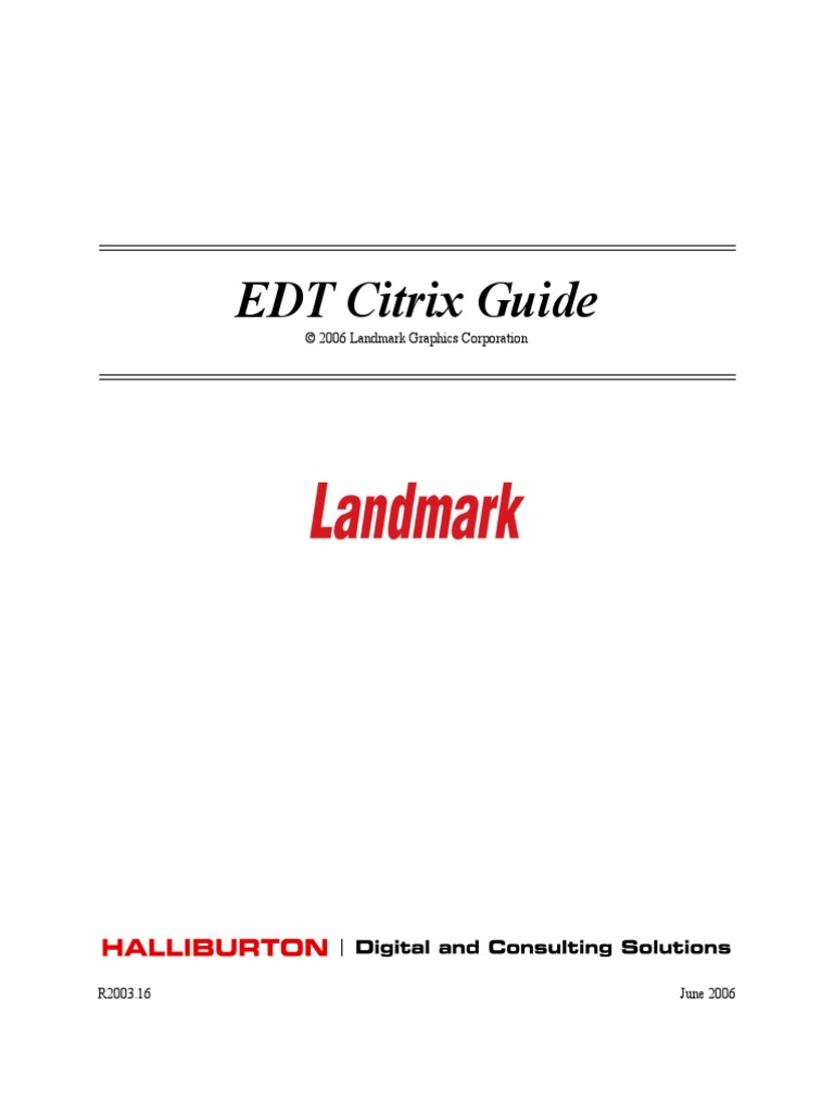 EDT Citrix Guide: © 2006 Landmark Graphics Corporation | Download Free ...