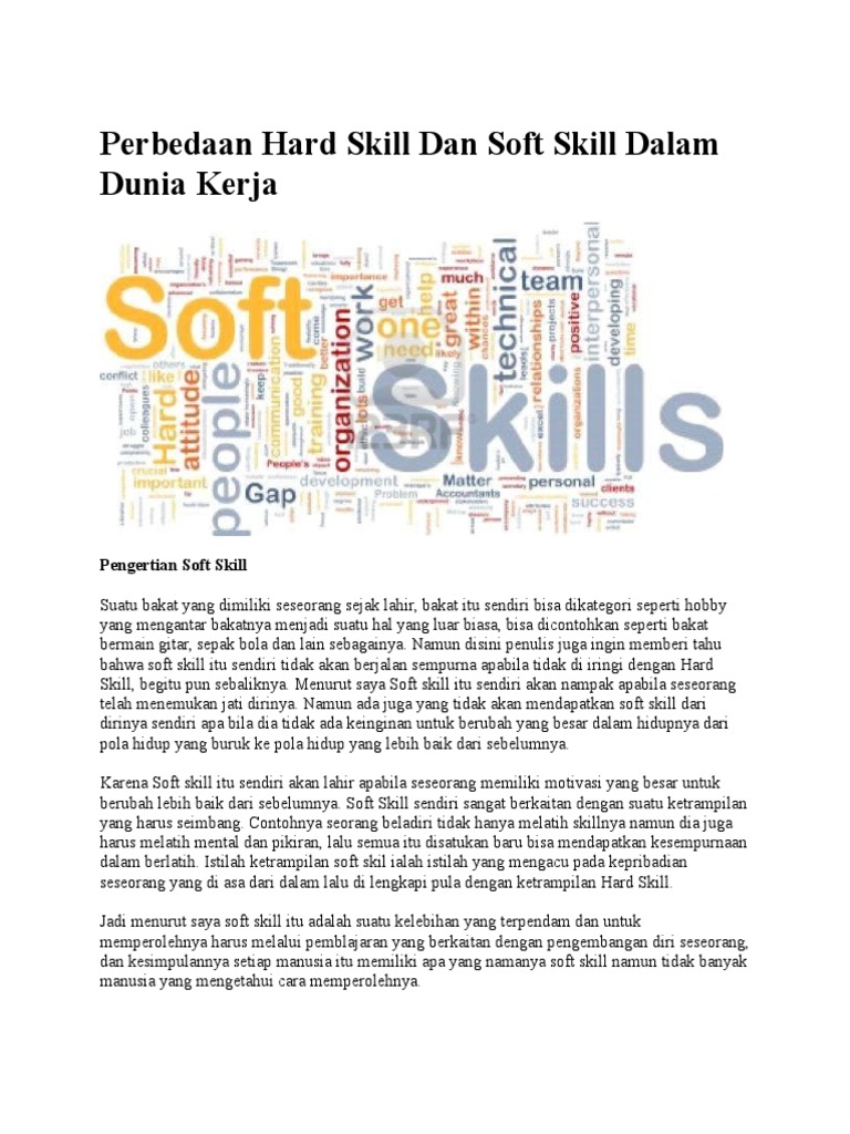 Perbedaan Hard Skill Dan Soft Skill | PDF | Karier & Perkembangan