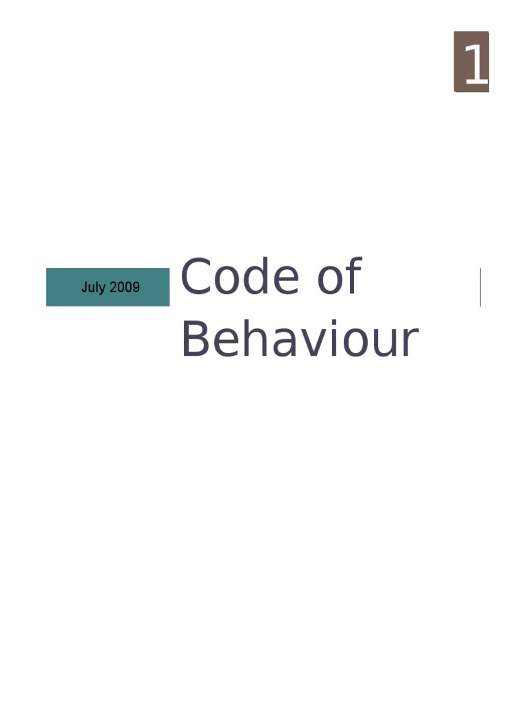 Code of Behaviour 2010 | PDF | Bullying | Justice