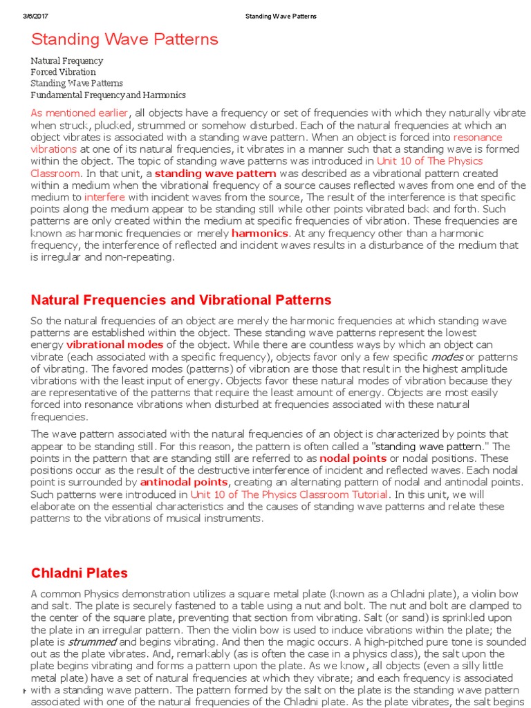 Standing Wave Patterns | PDF | Waves | Normal Mode