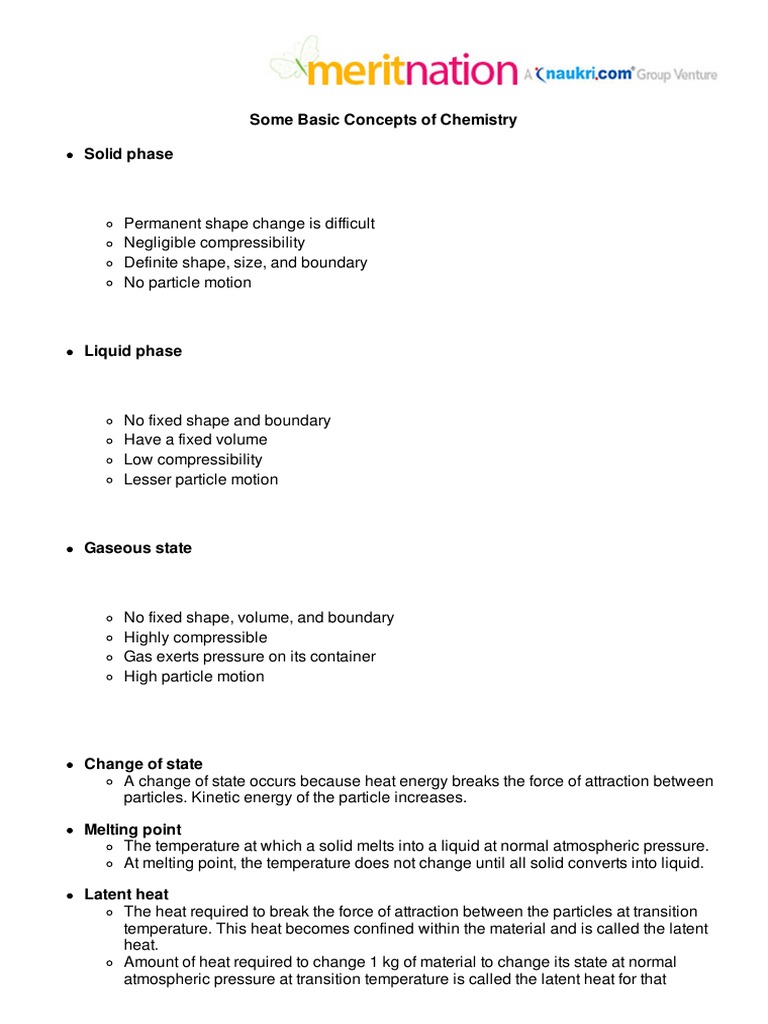 Basic Chemistry Concepts Explained | PDF | Molecules | Gases
