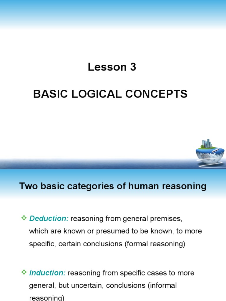 Chapter 3 - Basic Logical Concepts - For Students PDF | PDF | Deductive ...