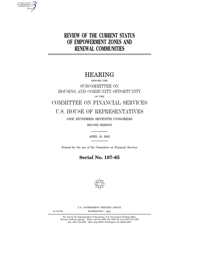 House Hearing, 107TH Congress - Review of The Current Status of ...