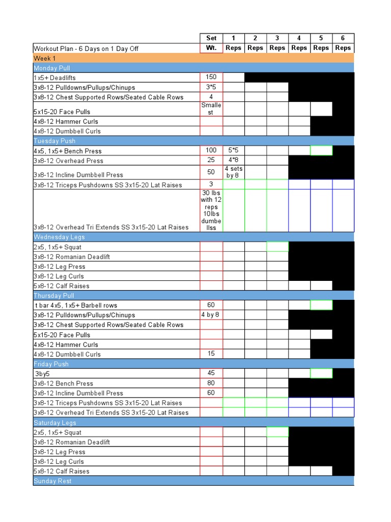 Workout Plan Template | PDF | Weightlifting | Sports