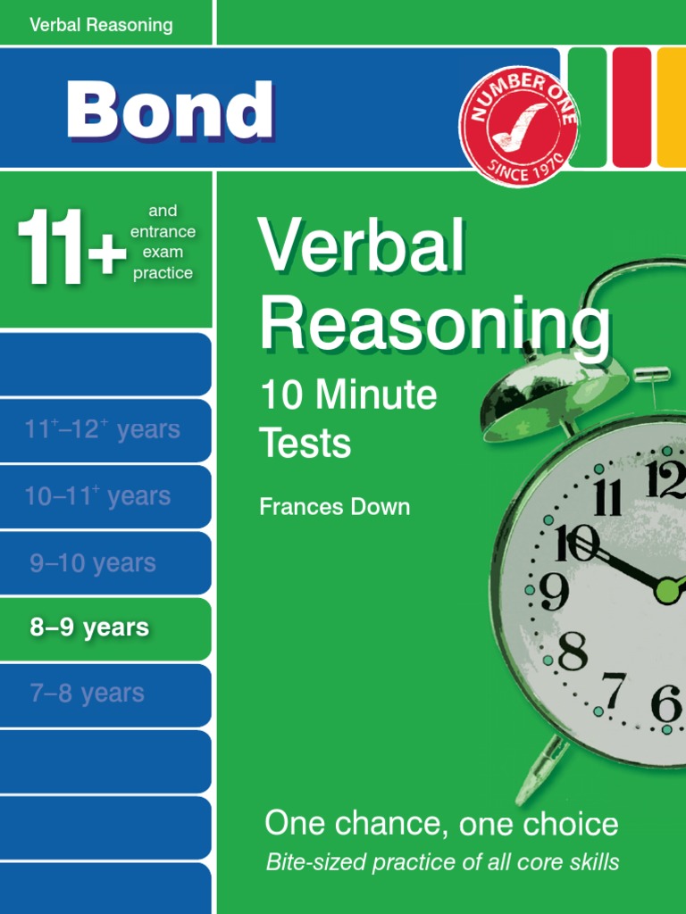 Verbal Reasoning 10 Minutes Tests 8-9 | PDF | Reason | Literacy