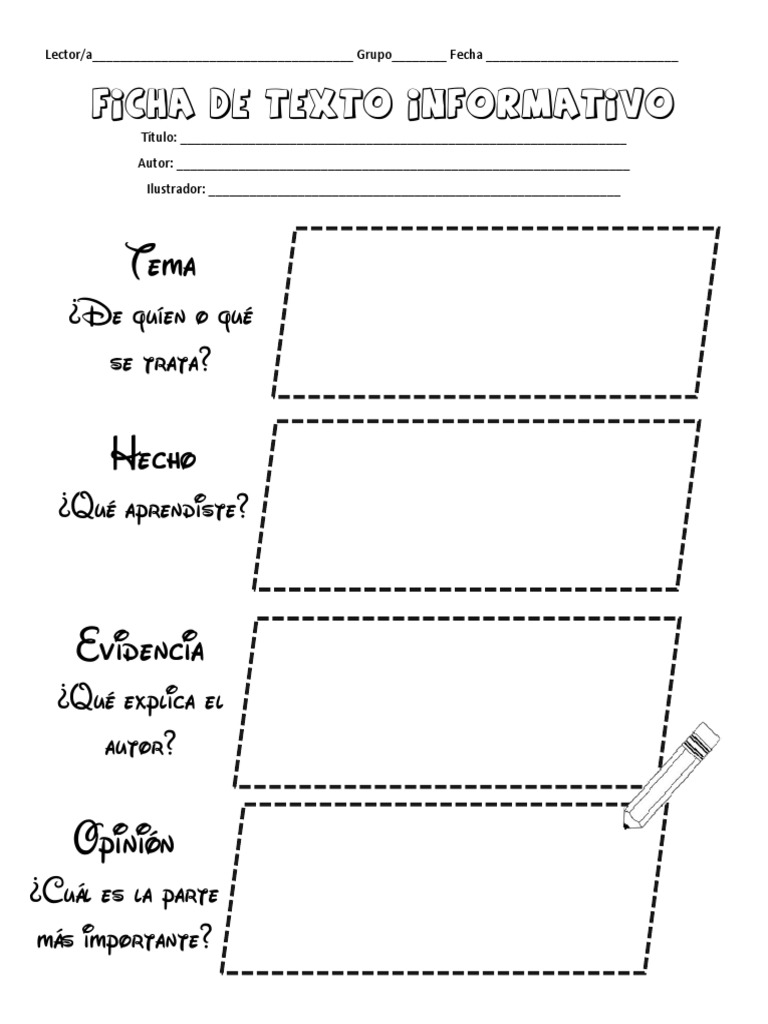 Hojas De Trabajo De Comprensión De Textos Informativos Storyboard