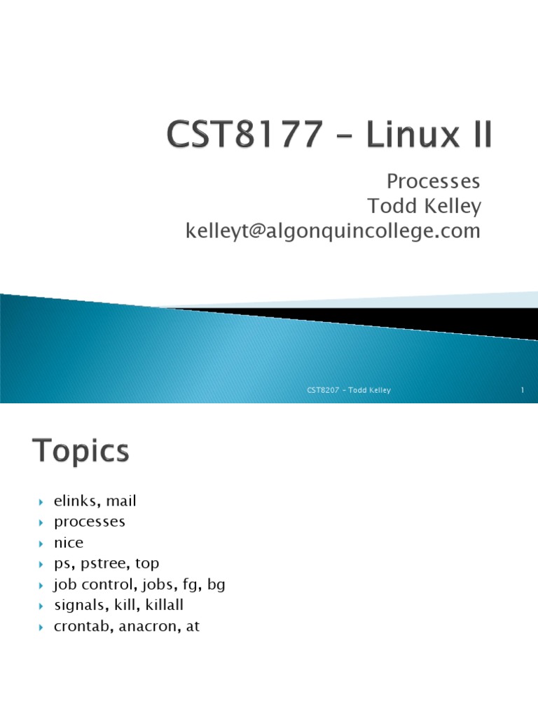 Processes Todd Kelley | Download Free PDF | Unix | Areas Of Computer Science
