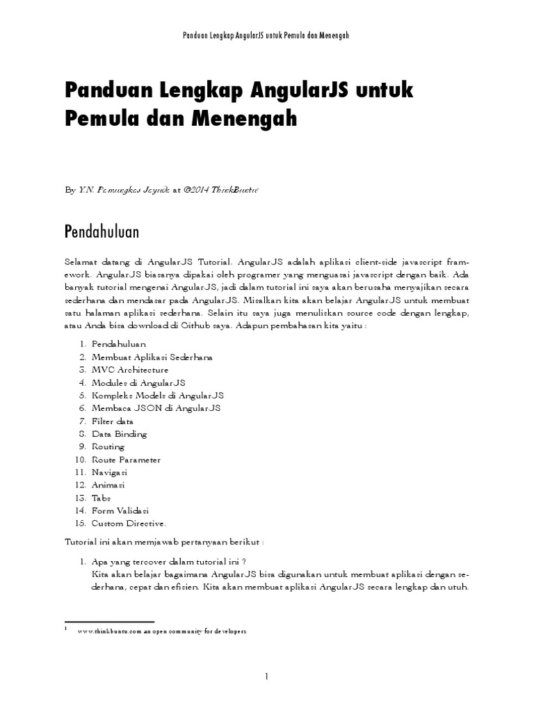 Panduan Lengkap AngularJS Untuk Pemula Dan Menengah | PDF