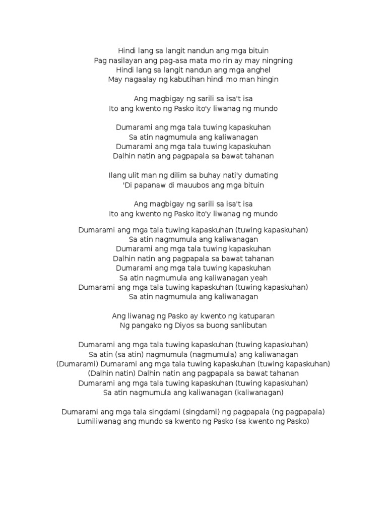 Kwento Ng Pasko Lyrics