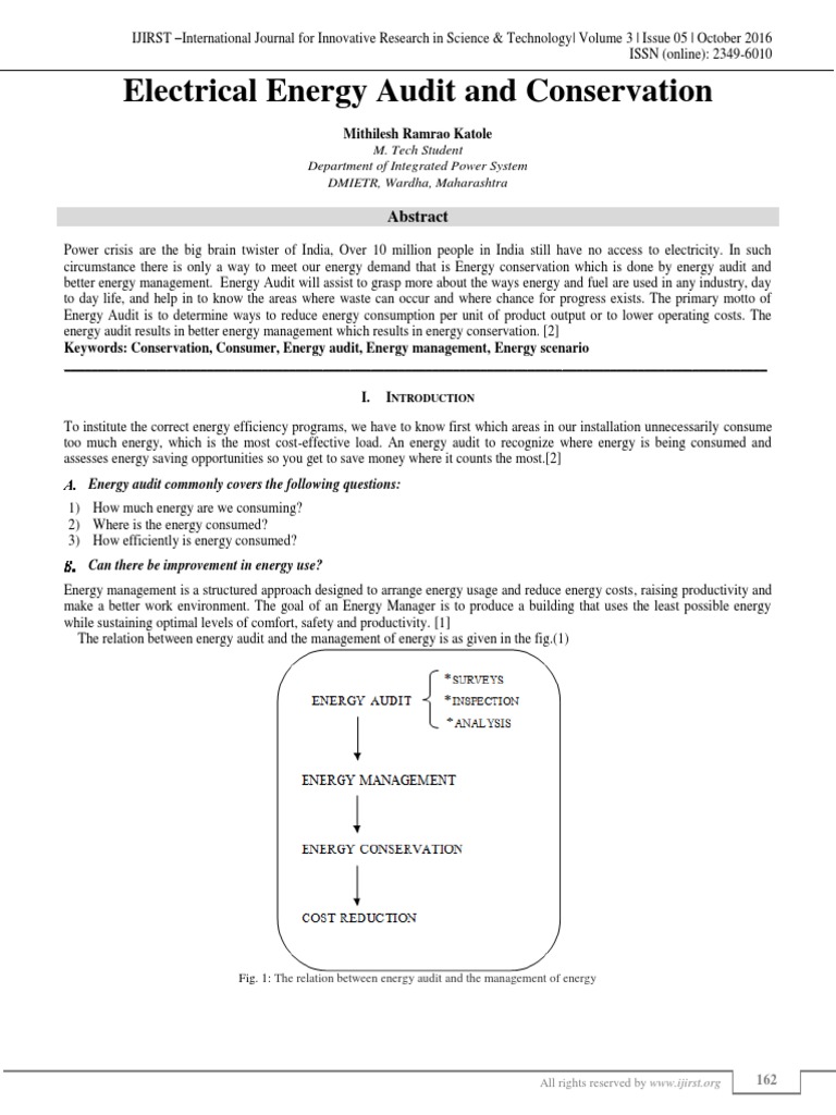 Electrical Energy Audit and Conservation | PDF | Efficient Energy Use ...