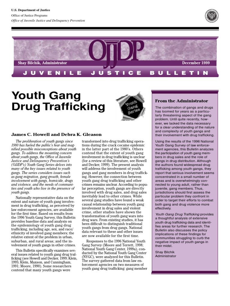 Youth Gang Drug Trafficking: Shay Bilchik, Administrator December 1999 ...