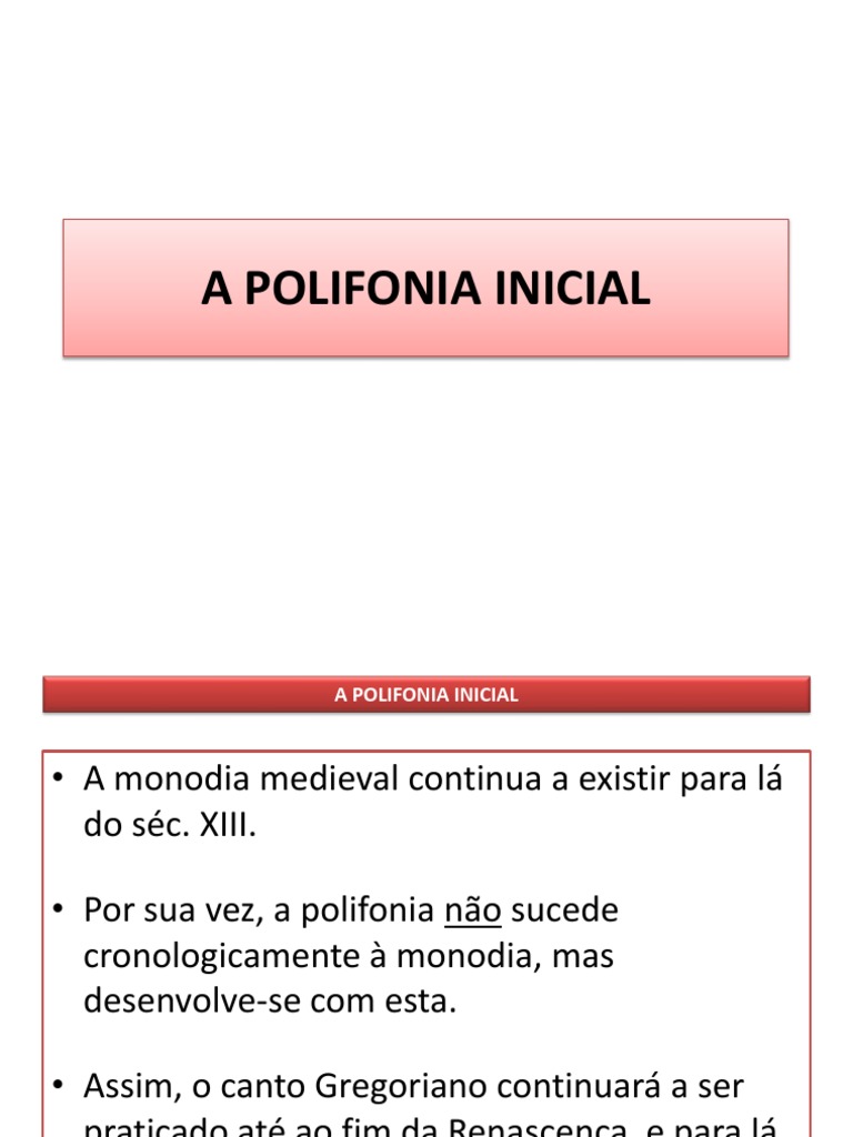 2 - A Polifonia Inicial | PDF | Musicologia | Teoria da Música