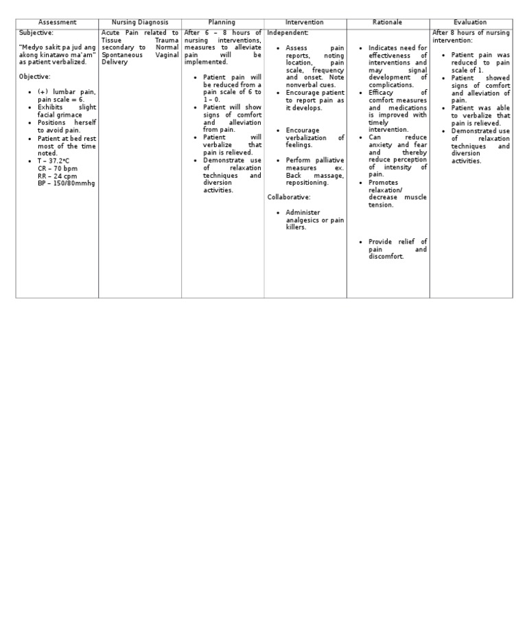 Nursing Care Plan | Palliative Care | Pain
