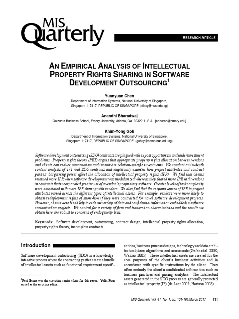 #11. IP Right Sharing in Software Dev Outsourcing | PDF | Intellectual ...