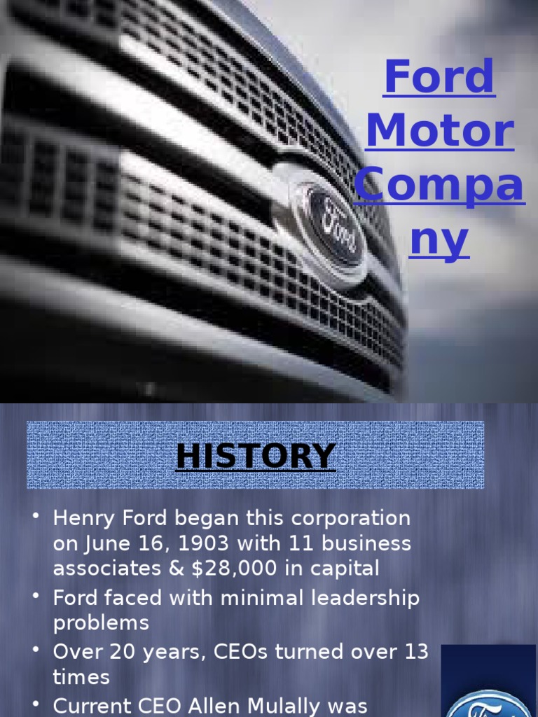 Ford Motor Company A Case Study Presentation With Transitions | PDF ...