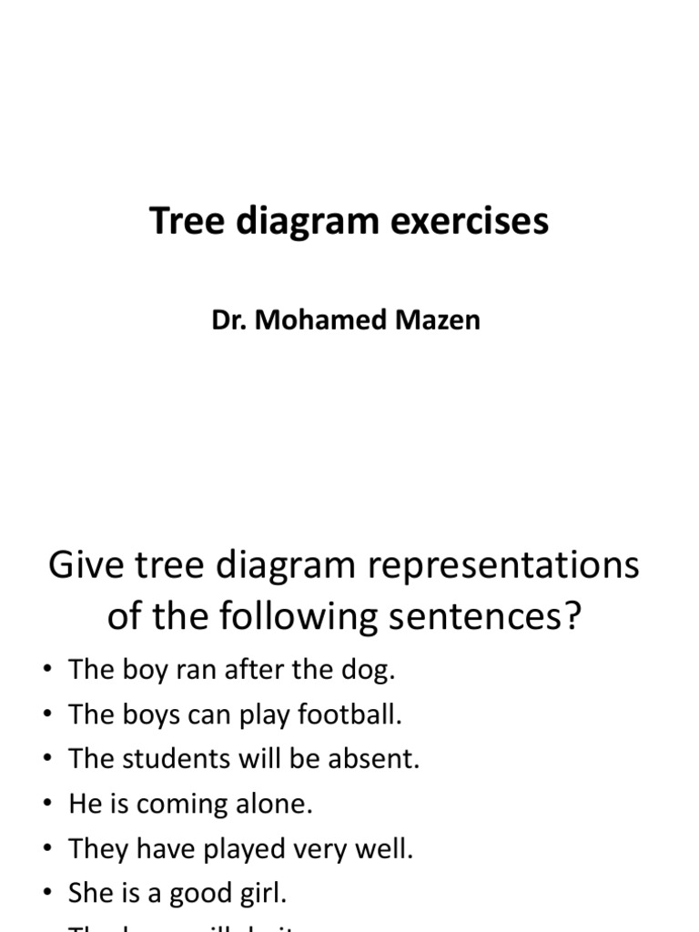 Tree Diagram Exercises: Dr. Mohamed Mazen | PDF